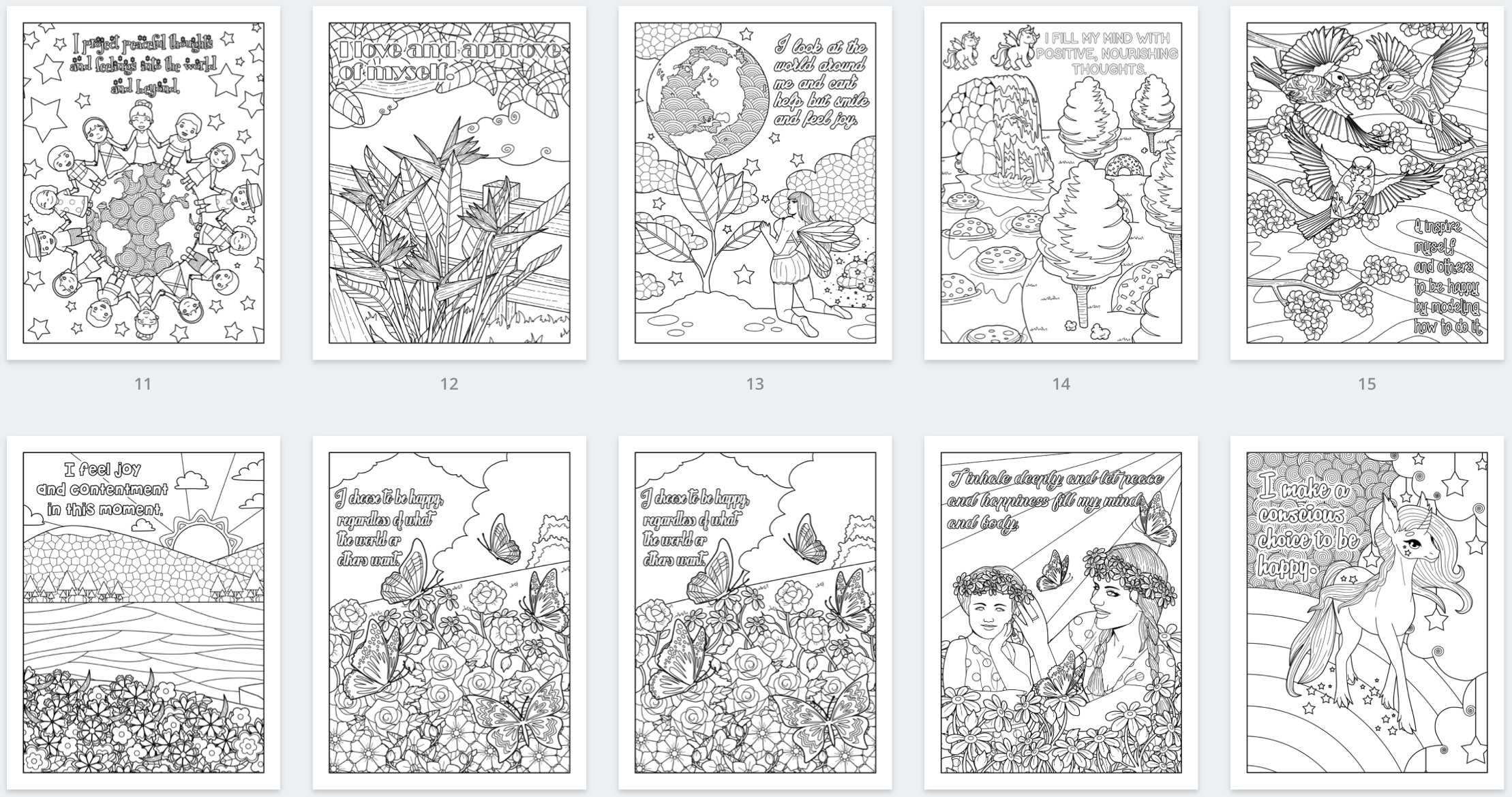 Choosing Happiness Coloring Pages - Etsy