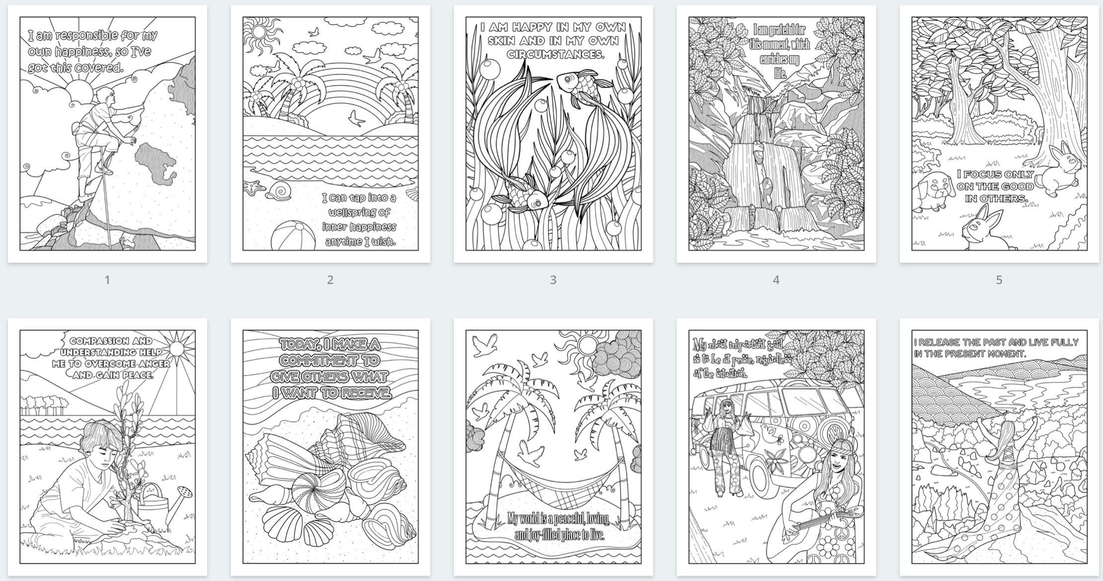 Choosing Happiness Coloring Pages - Etsy