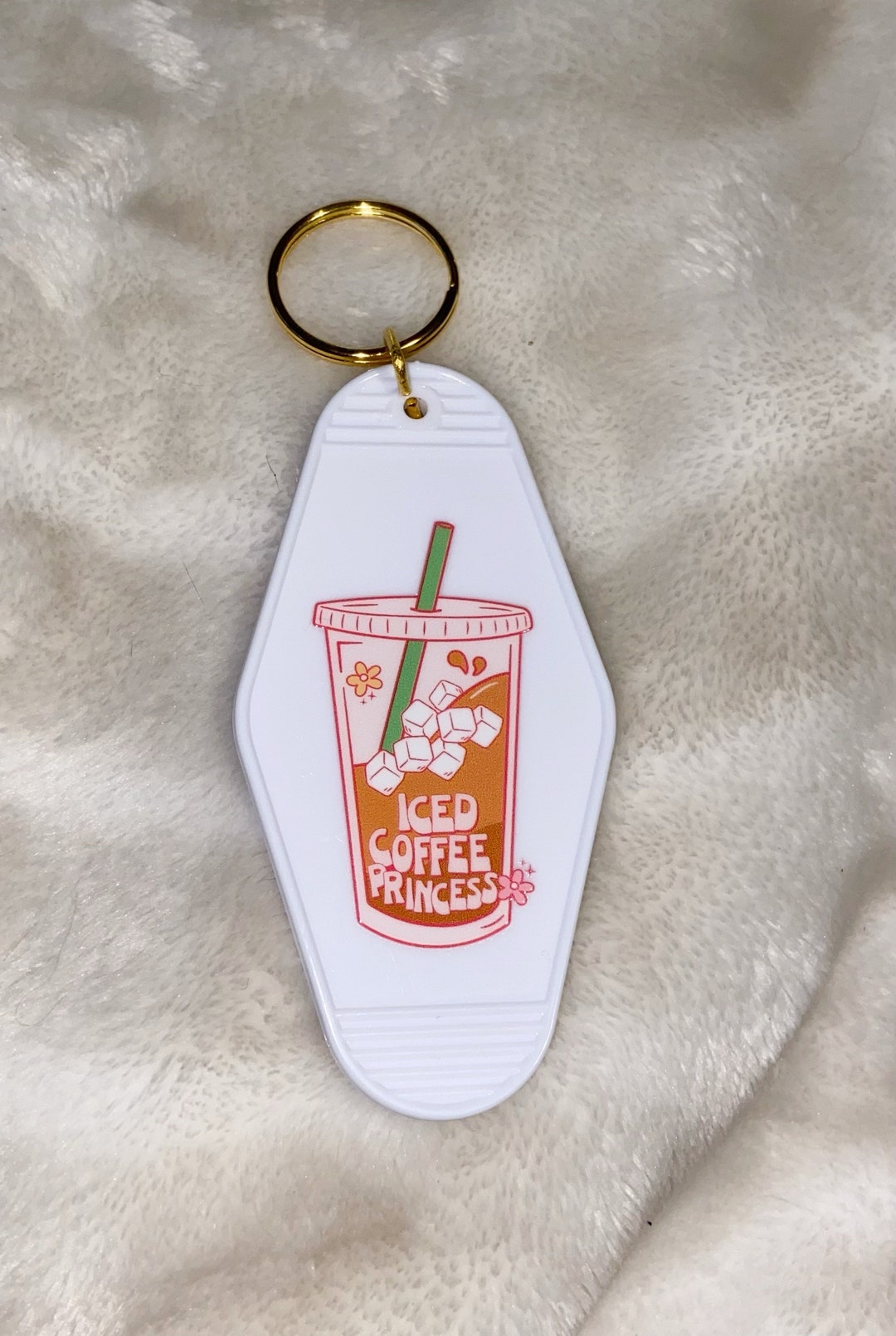 Iced Coffee Princess Keychain, Coffee Keychain, Coffee Motel Style ...