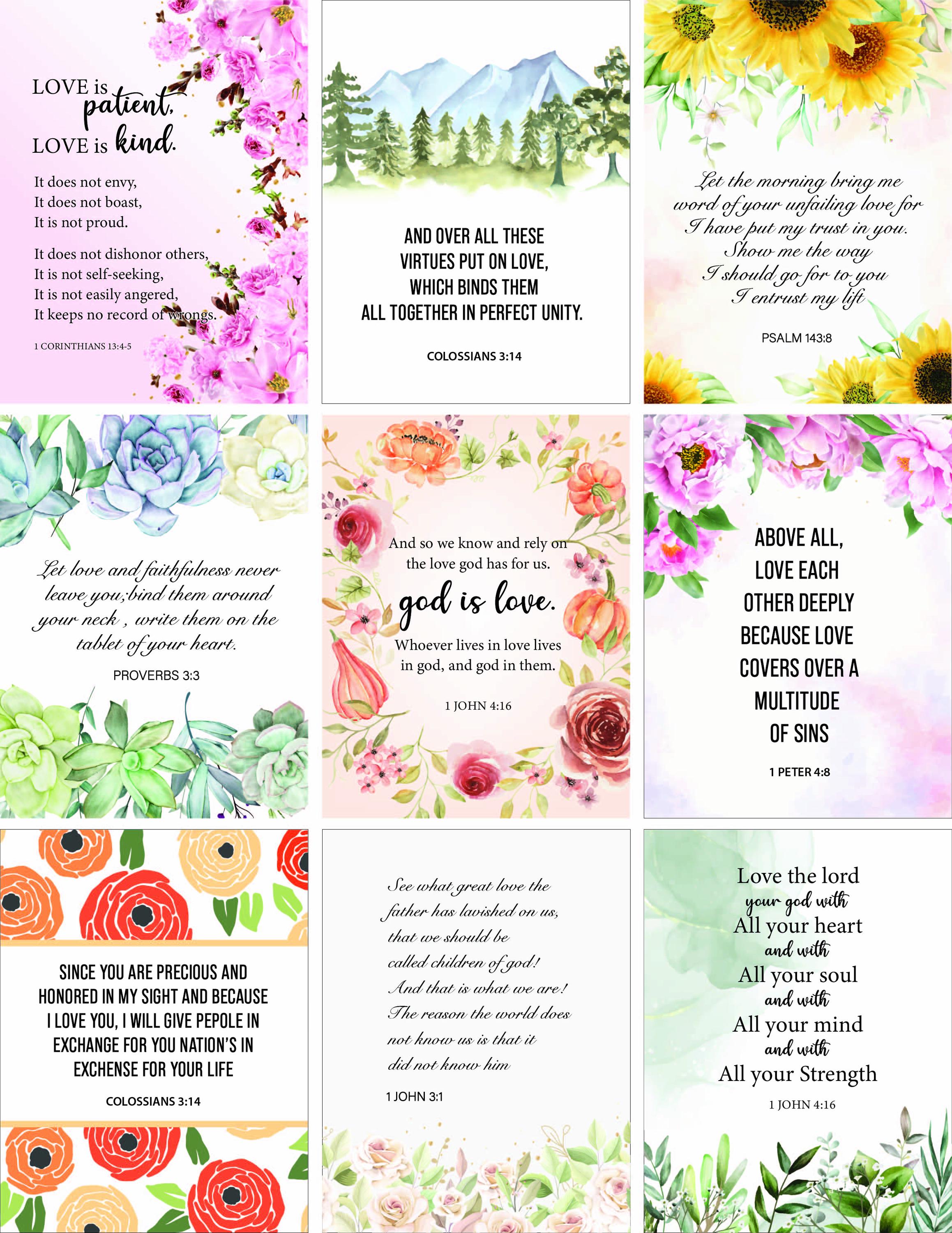 DIGITAL Printable Bible Verses Scriptures About Love - Digital Collage ...