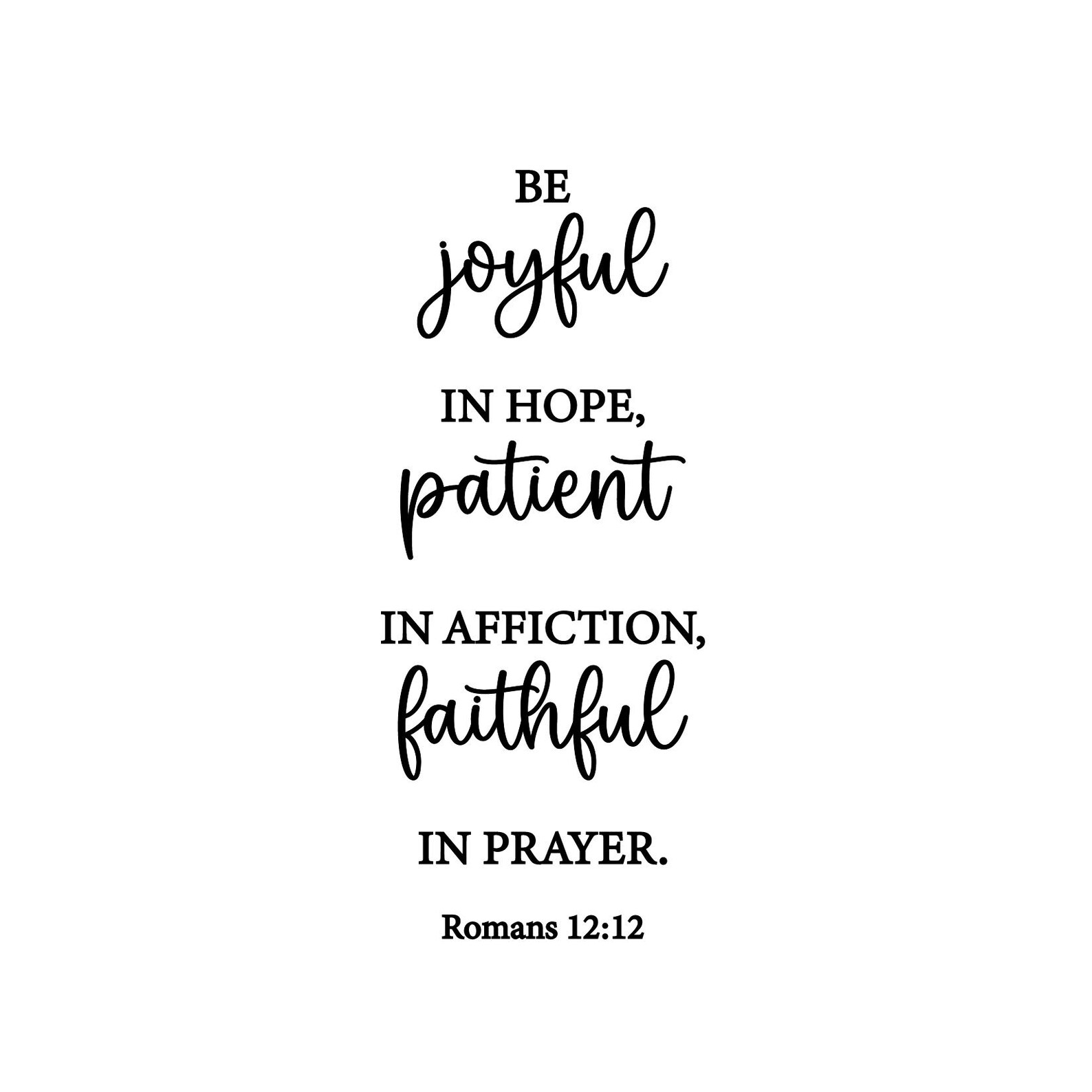 Romans 12:12,bible Verse,instant File Download Vinyl Decal Scripture ...