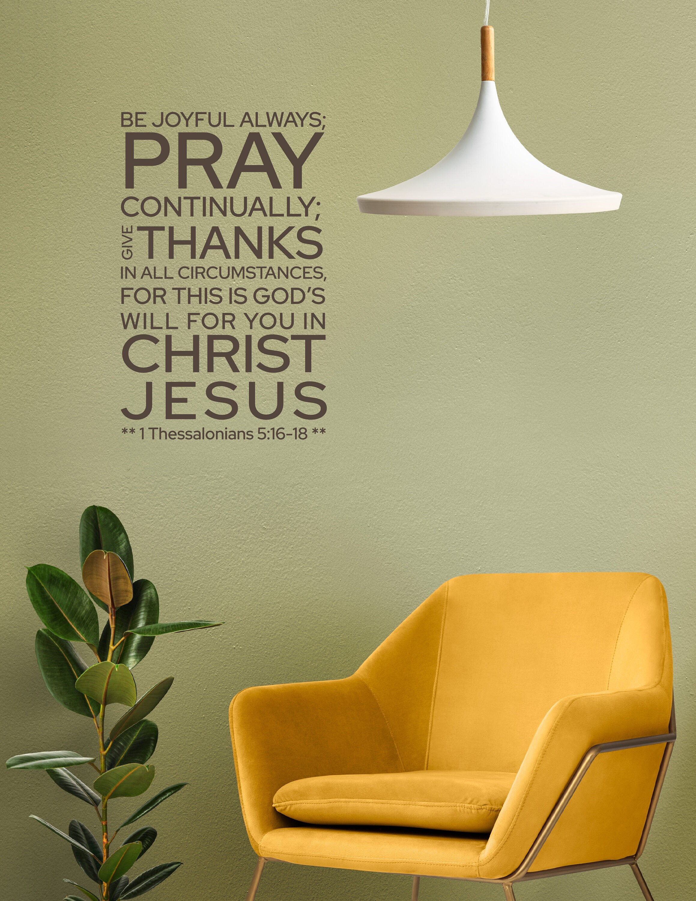 1 Thessalonians 5:16-18, Wall Decal, Bible Verse Wall Sticker ...