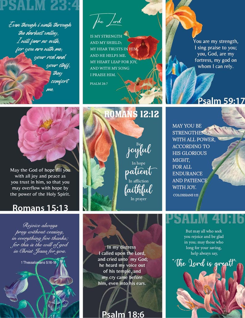 DIGITAL Printable Bible Verses Scriptures About Encouragement - Digital ...