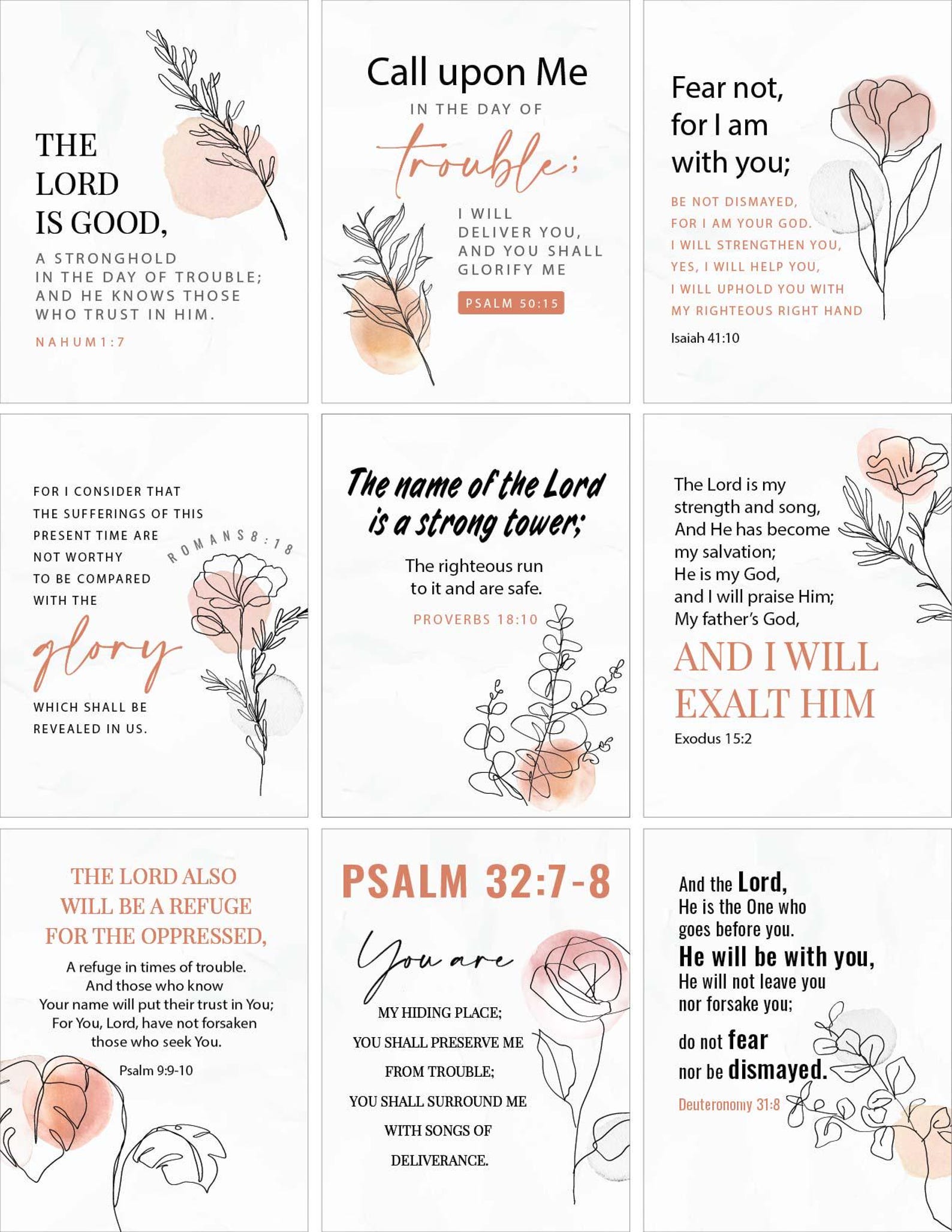 DIGITAL Printable Bible Verses Scriptures About Times of Trouble ...