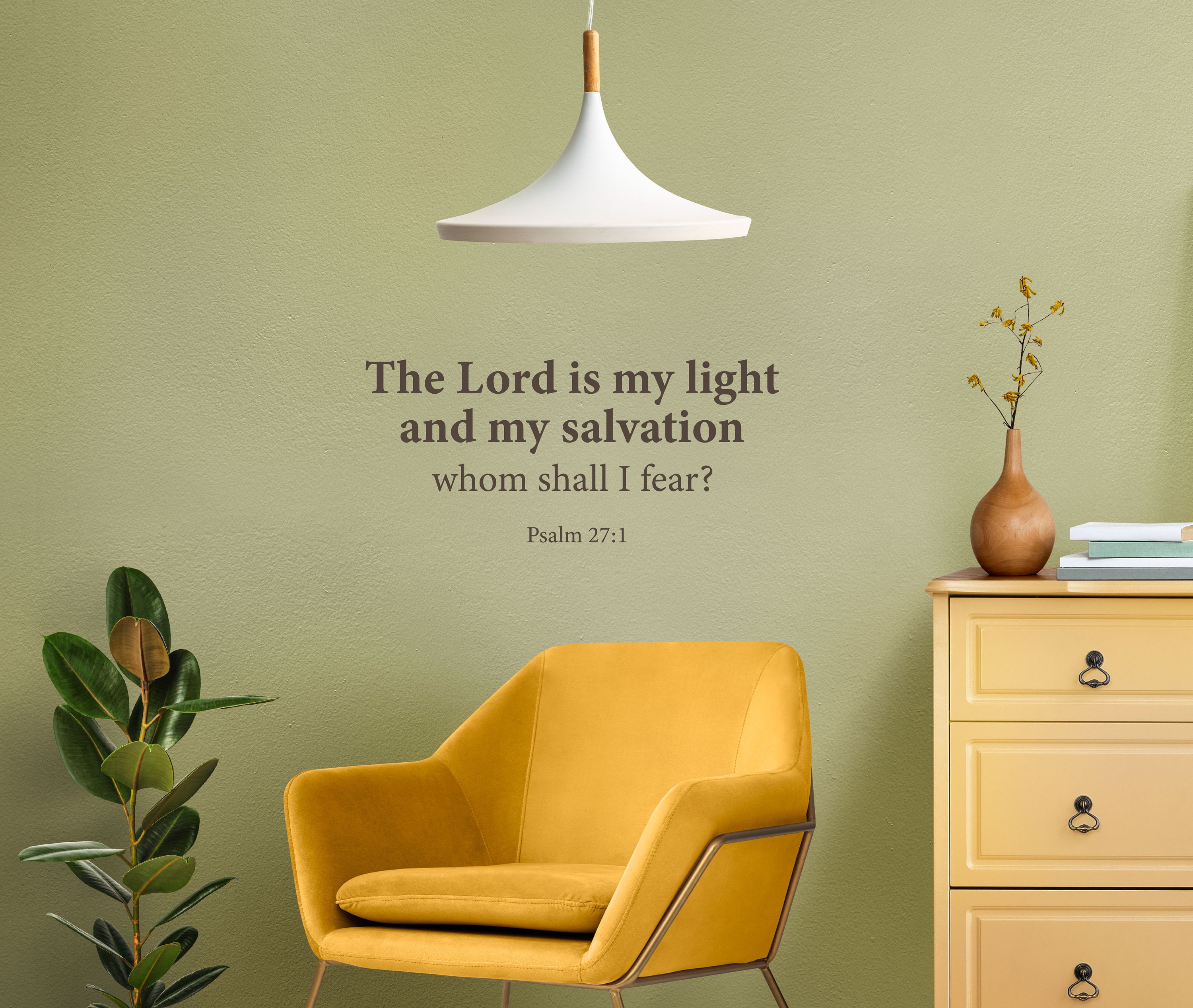 Psalm 27:1, Wall Decal, Bible Verse Wall Sticker, Christian Decal, Wall ...
