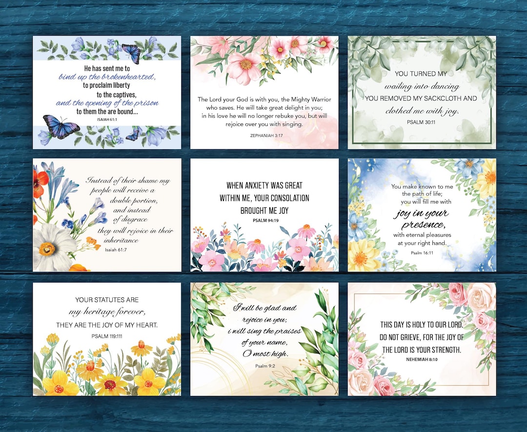 DIGITAL Printable Bible Verses Scriptures About Joy - Digital Collage ...