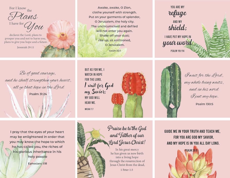 DIGITAL Printable Bible Verses Scriptures About Hope - Digital Collage ...