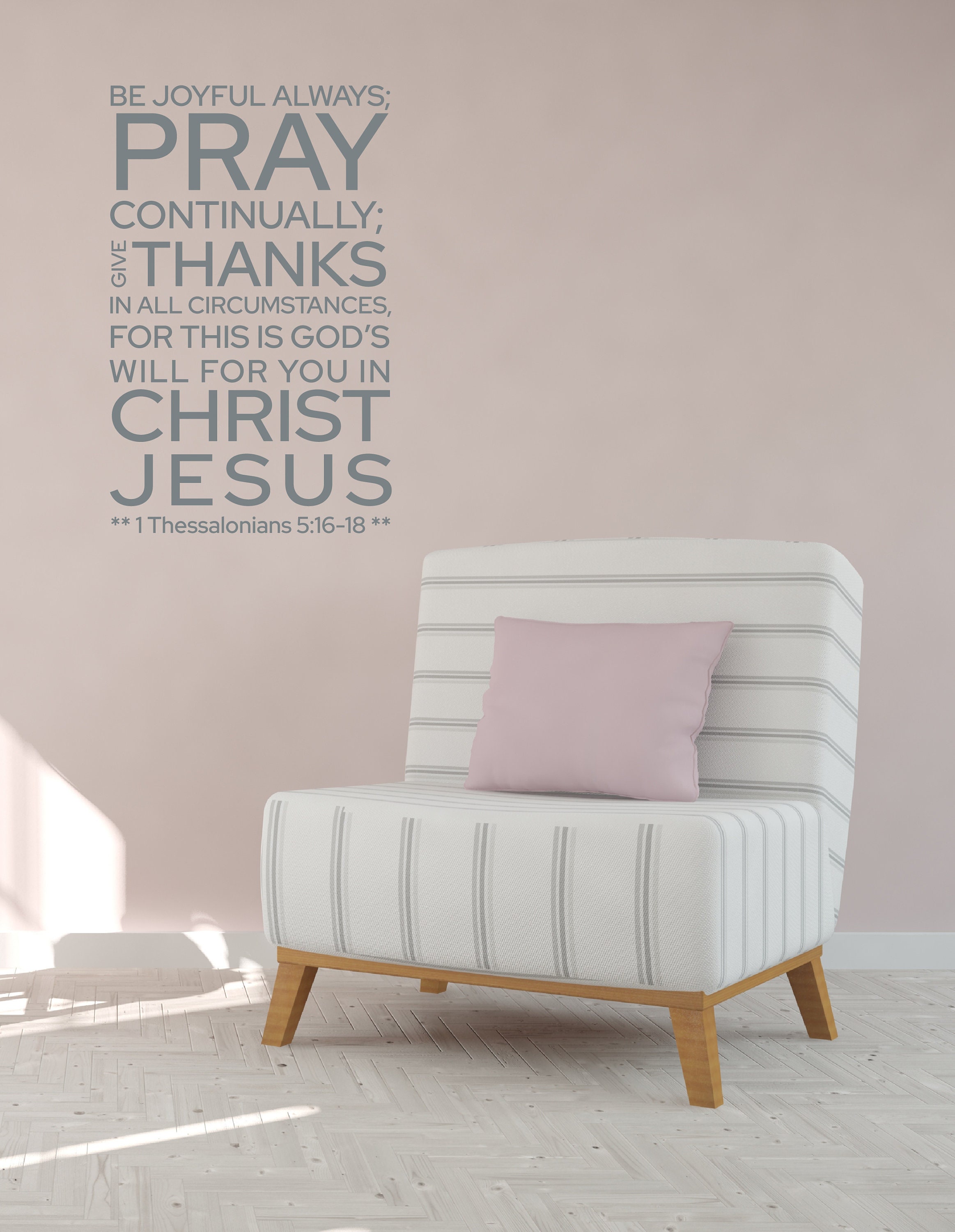 1 Thessalonians 5:16-18, Wall Decal, Bible Verse Wall Sticker ...