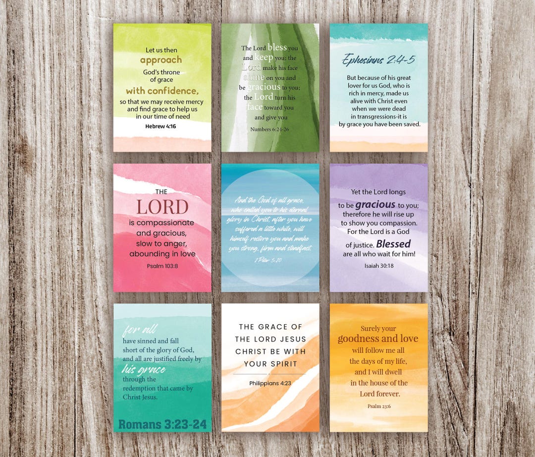 DIGITAL Printable Bible Verses Scriptures About Grace - Digital Collage ...