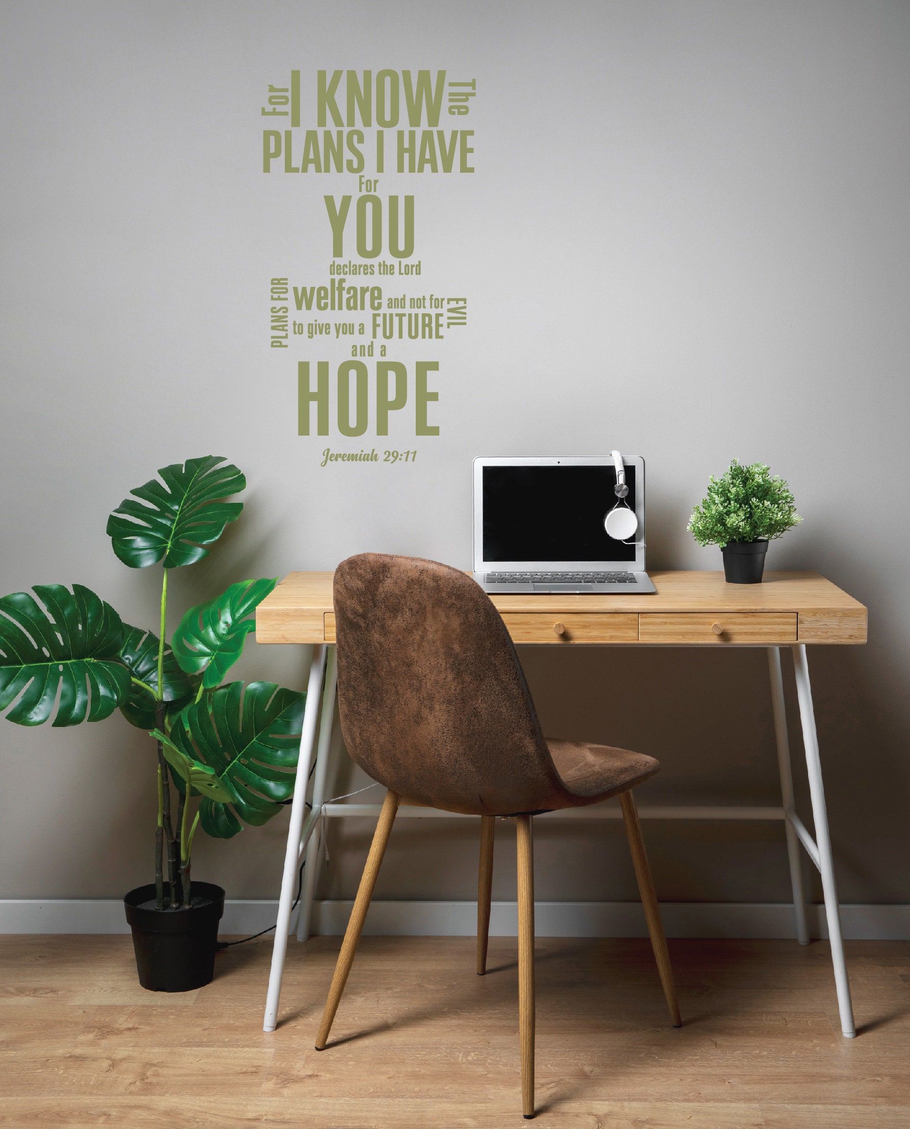 Jeremiah 29:11, Wall Decal, Bible Verse Wall Sticker, Christian Decal ...