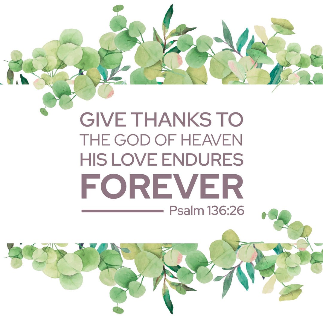 Psalm 136:26,bible Verse,instant File Download Vinyl Decal Scripture ...