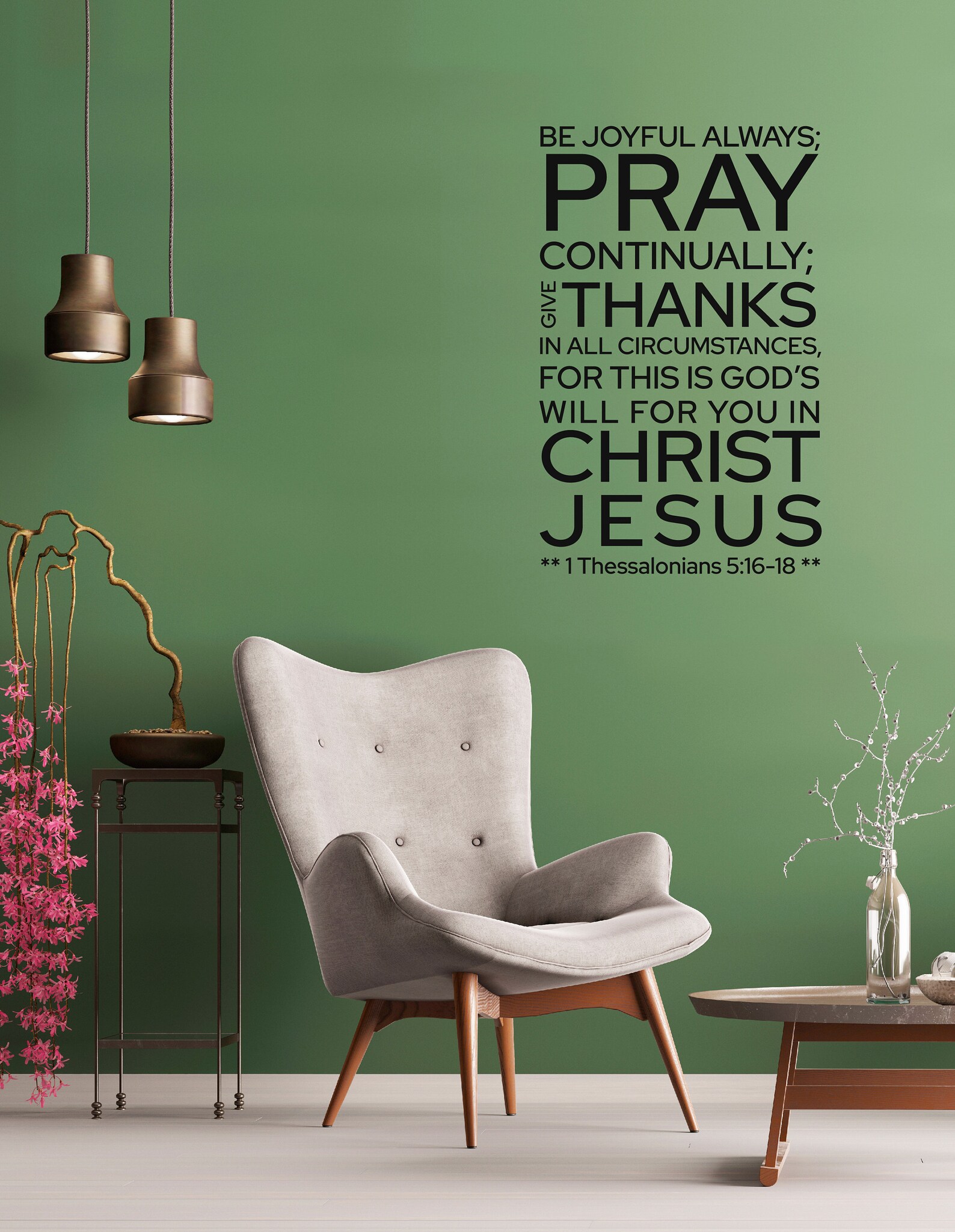 1 Thessalonians 5:16-18, Wall Decal, Bible Verse Wall Sticker ...