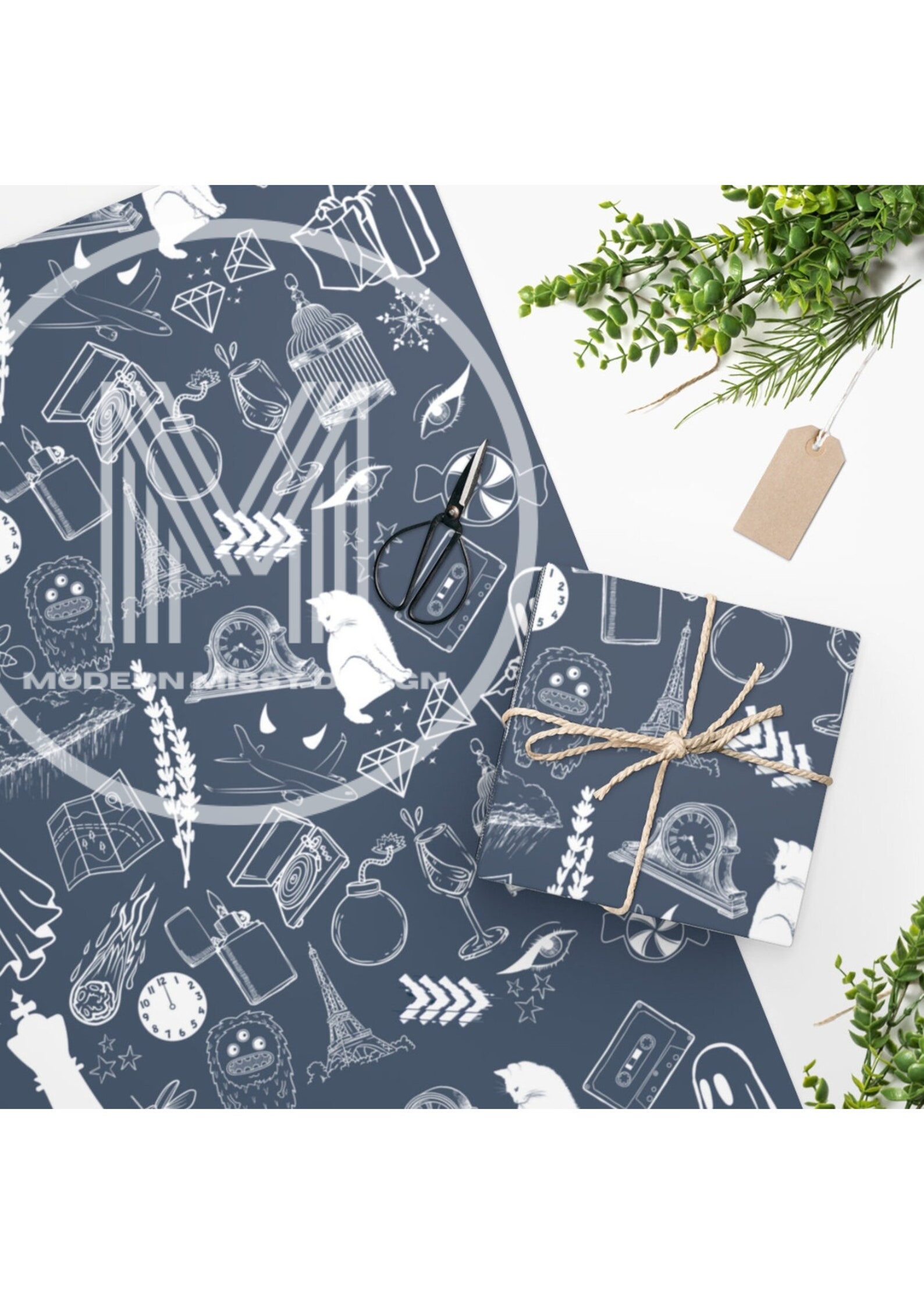 Midnight Wrapping Paper Wrapping Fan Gifts Themed Party - Etsy