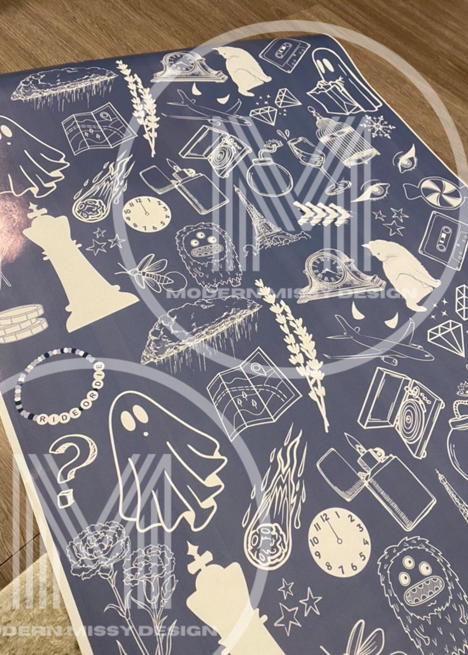 Midnight Wrapping Paper Wrapping Fan Gifts Themed Party - Etsy