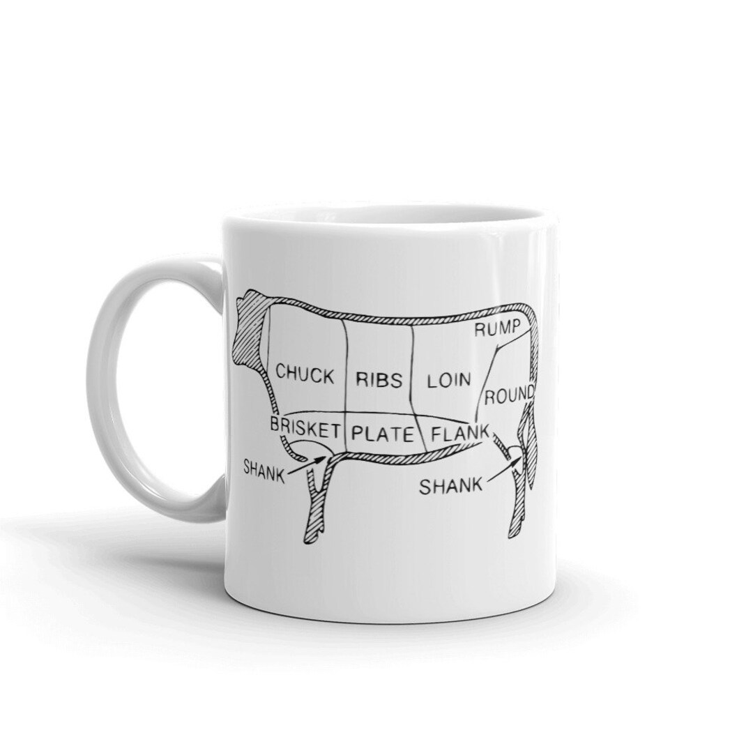 Cut of Beef Mug: Steak Lover Gift, Butcher Diagram - Etsy