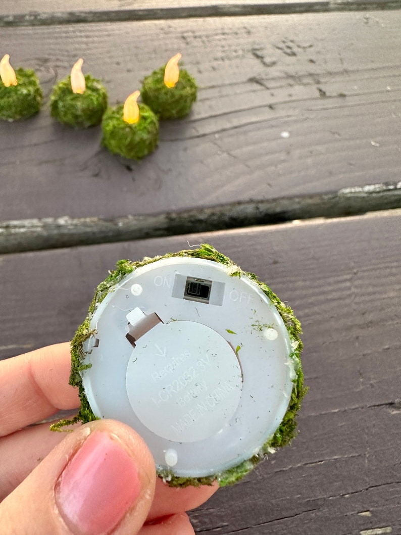 Moss Tealights, Set of 4. Battery Operated With On-off Switch. Moss ...