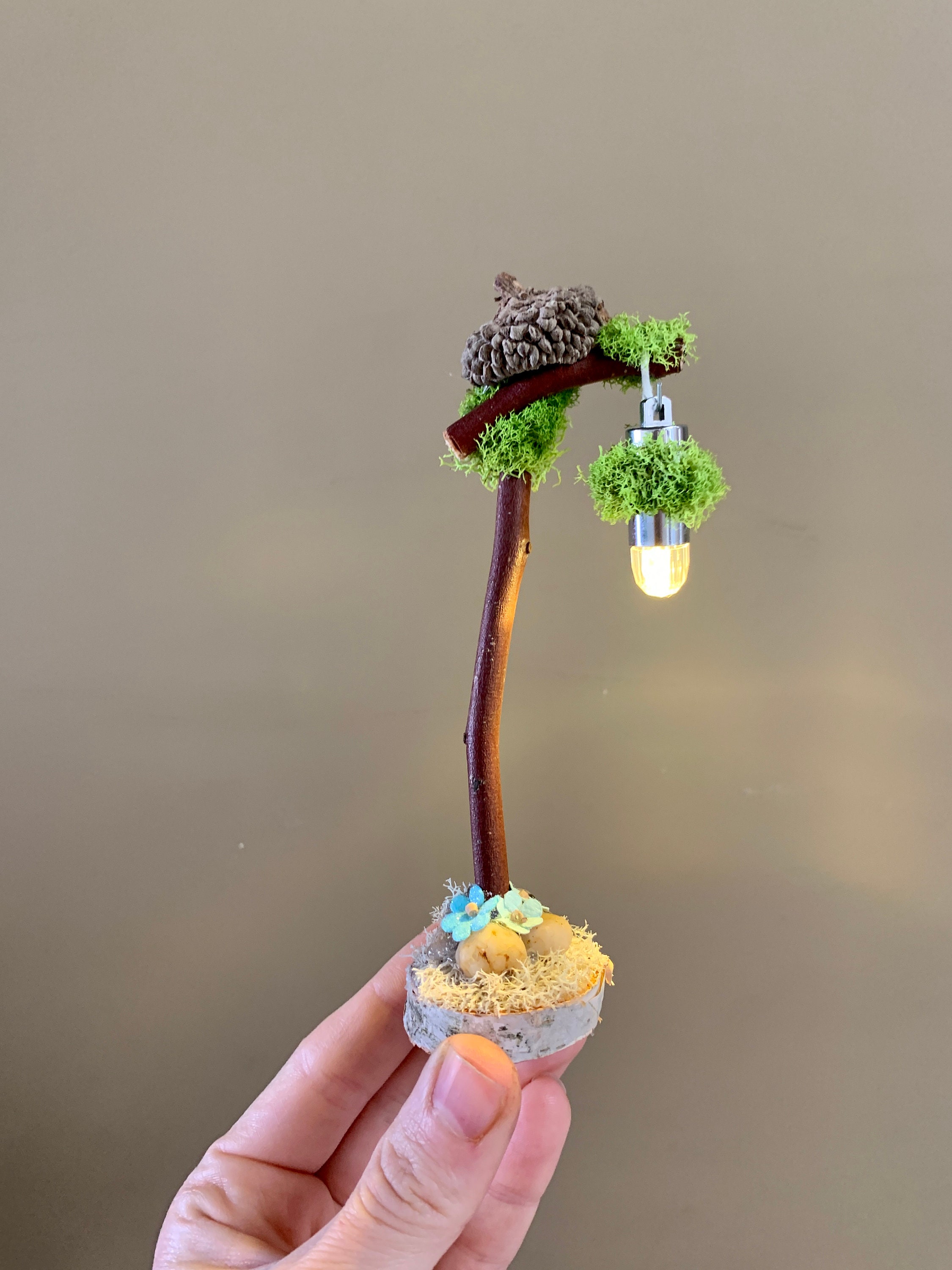 Fairy garden lamp miniature doll lamp fairy lights decor | Etsy