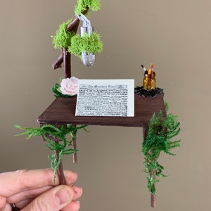 Miniature Fairy Reading Desk. Fairy Home Decor Gift, Simple Handmade ...