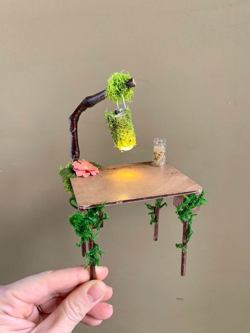 Miniature Fairy Reading Desk. Fairy Home Decor Gift Simple - Etsy