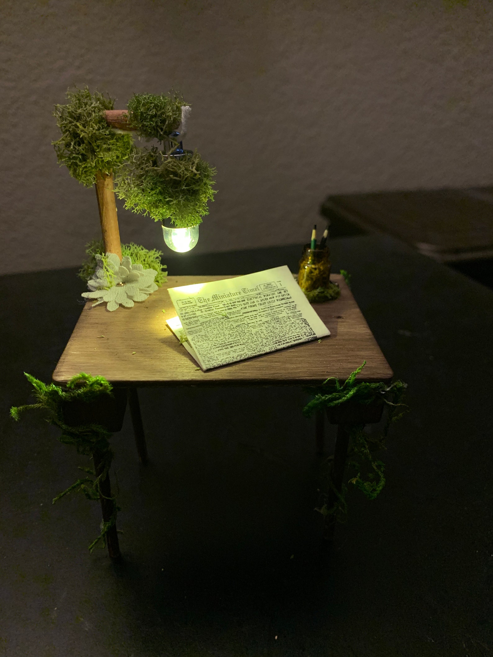 Miniature Fairy Reading Desk. Fairy Home Decor Gift, Simple Handmade ...