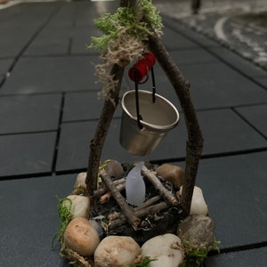 Fairy Garden Fire Pit - Battery Operated Flameless Candle, Flickering ...