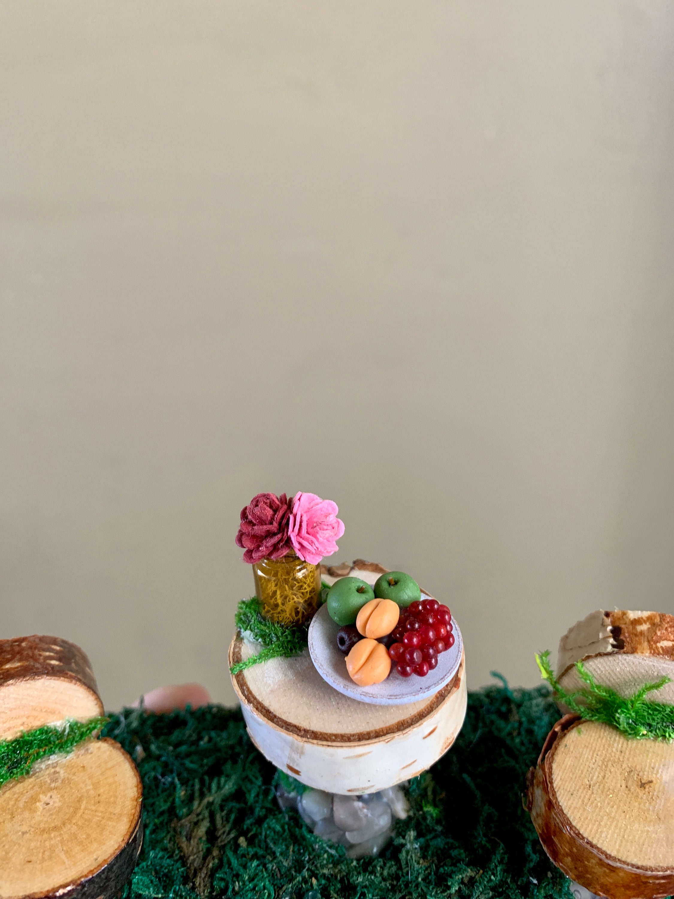 Fairy Garden Romantic Dining Set, Handmade Fairy Furniture, Miniature ...