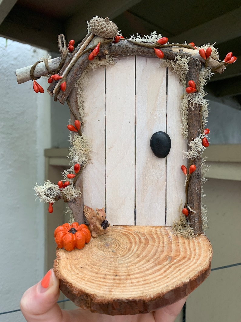 Fall Fairy Door Handmade Fairy Garden Accessory Fall Themed - Etsy