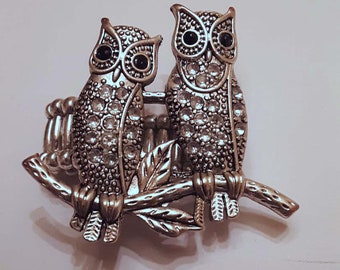 Rhinestone Owl Ring - Etsy