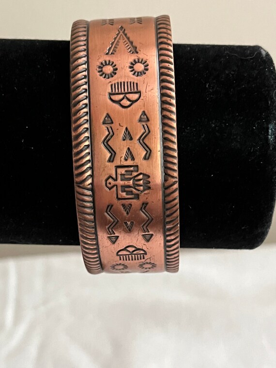 Vintage Native American copper thunderbird cuff brace… - Gem