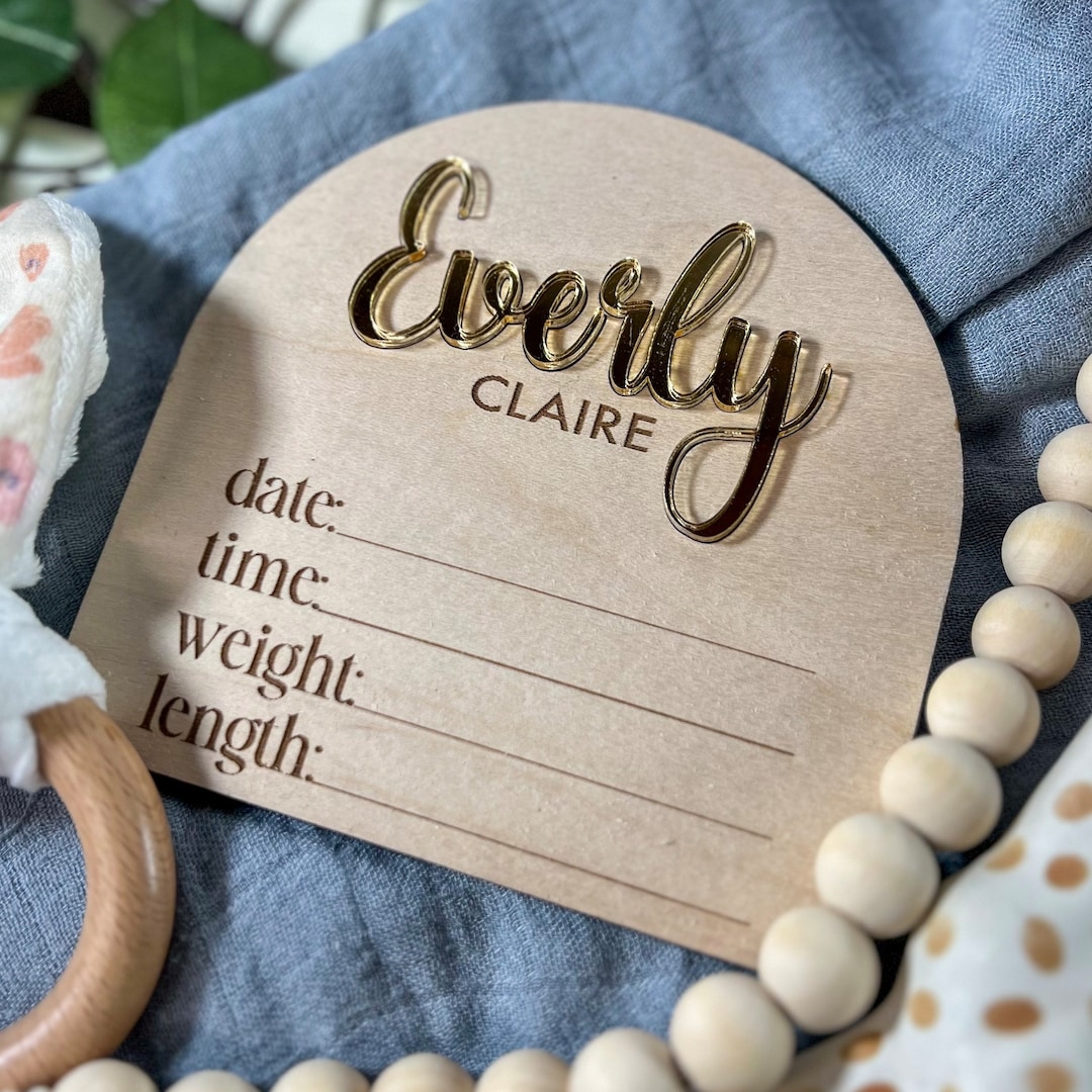 Arched Baby Name Sign Birth Announcement Sign - Etsy
