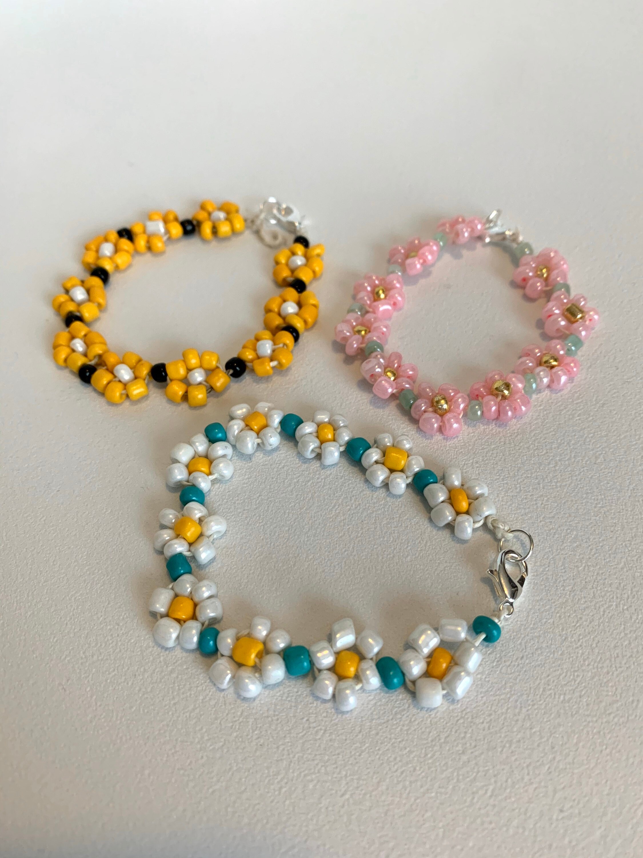 Daisy Chain Beaded Bracelet, Daisy Bracelet, Daisy Beaded Bracelet ...