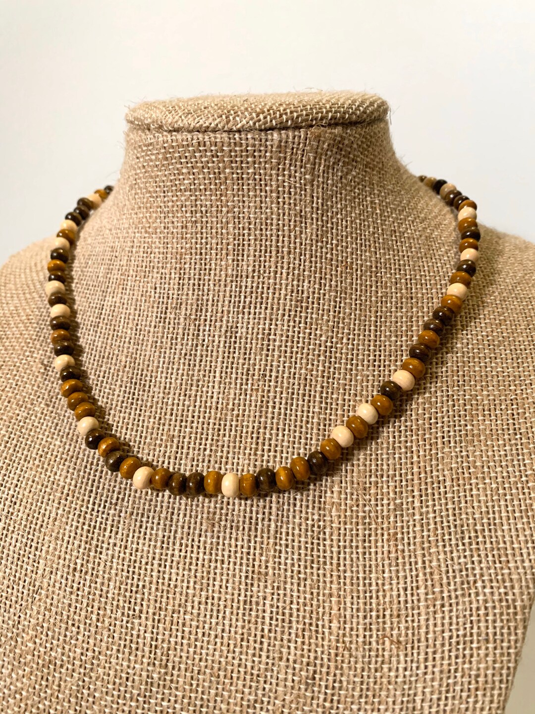 Wood Seed Bead Choker Wooden Bead Choker Wood Bead Necklace - Etsy