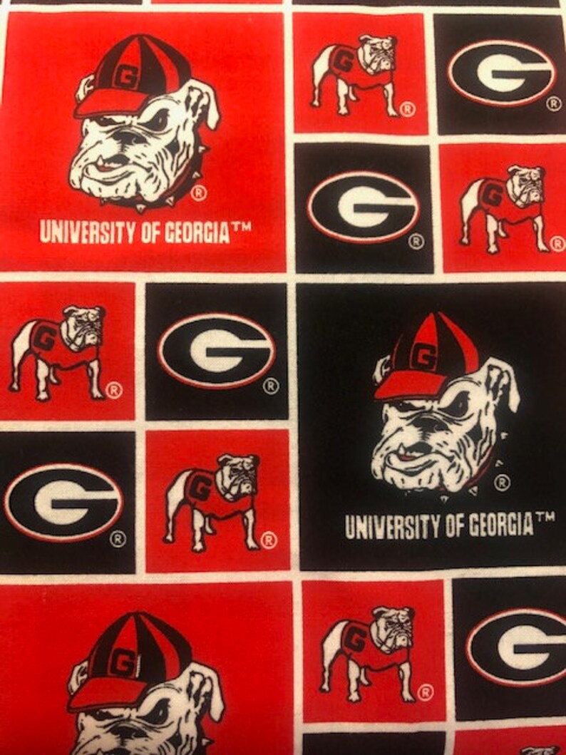University Georgia Bulldogs Athletics Cotton Fabric One Yard 36x43-44 ...