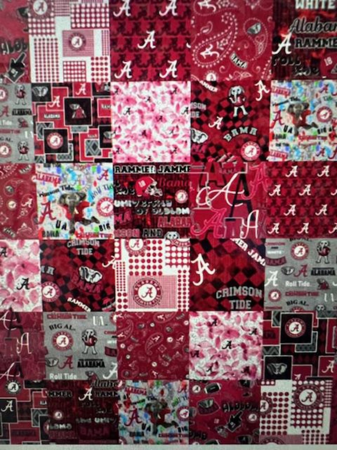 University of Alabama 60" Cotton Cheater Quilt Sykel AL1363 - Etsy