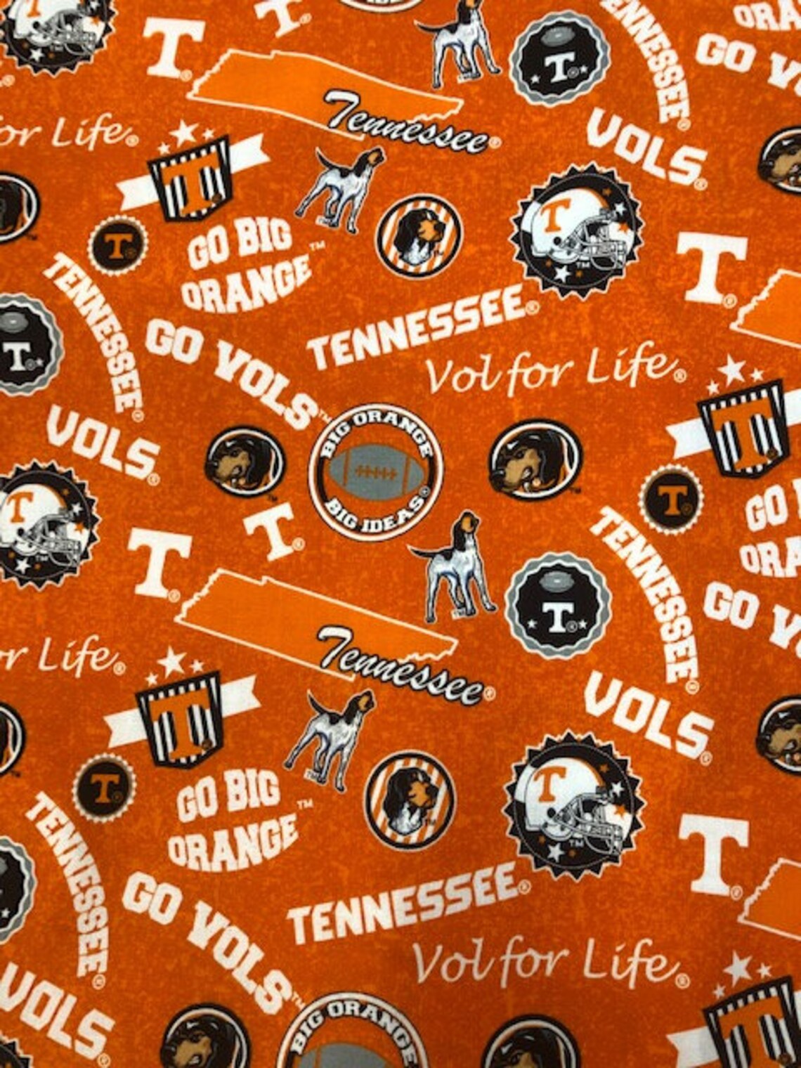 University of Tennessee Fabric One Yard 36x43-44" - Etsy