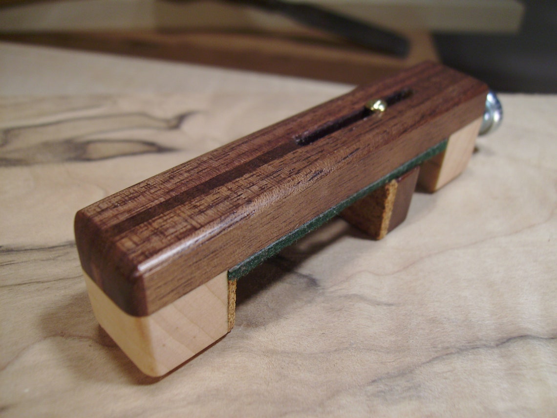 Appalachian Mountain Lap Dulcimer Capo, Black Walnut and Curly Maple ...