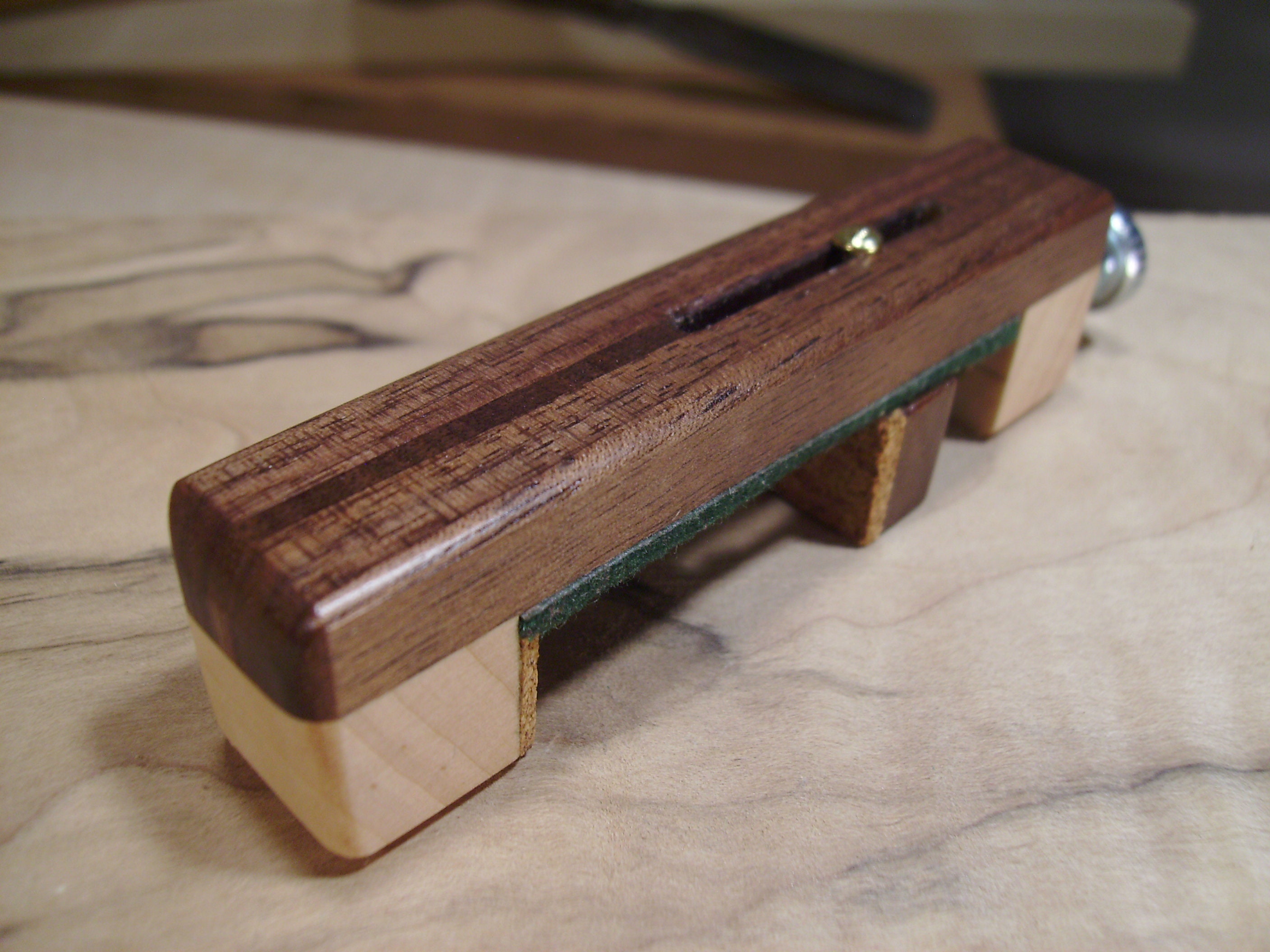 Appalachian Mountain Lap Dulcimer Capo, Black Walnut and Curly Maple ...