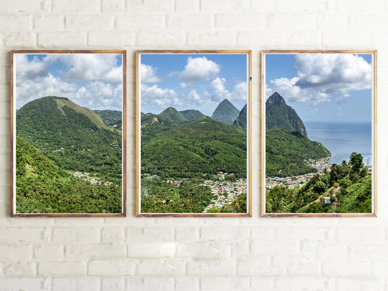 St. Lucia Piton View, 3 Art Prints Wall Art, Nature Photography ...