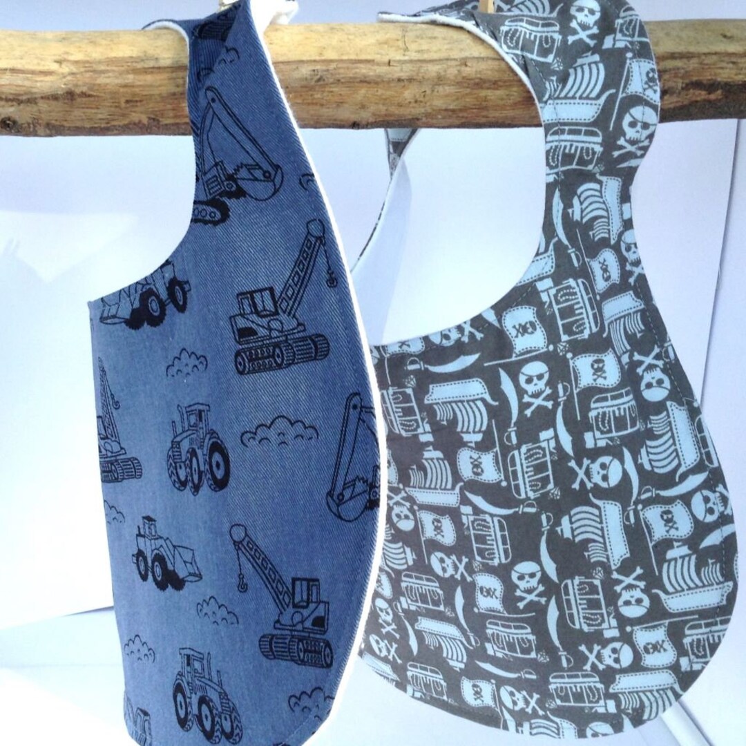 Construction Trucks and Pirate Ship Baby Bibs. - Etsy