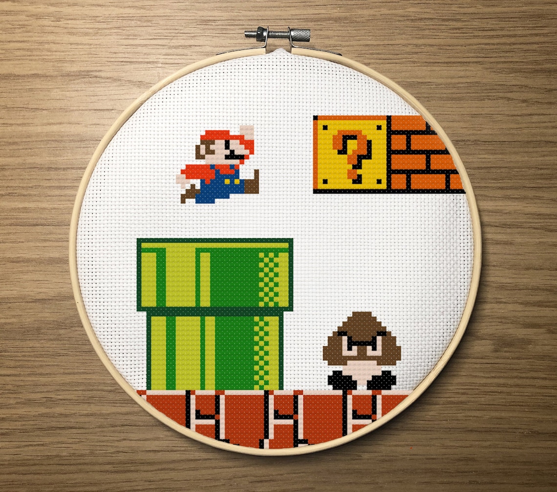 Super Mario Bros. inspired Cross Stitch Pattern | Etsy