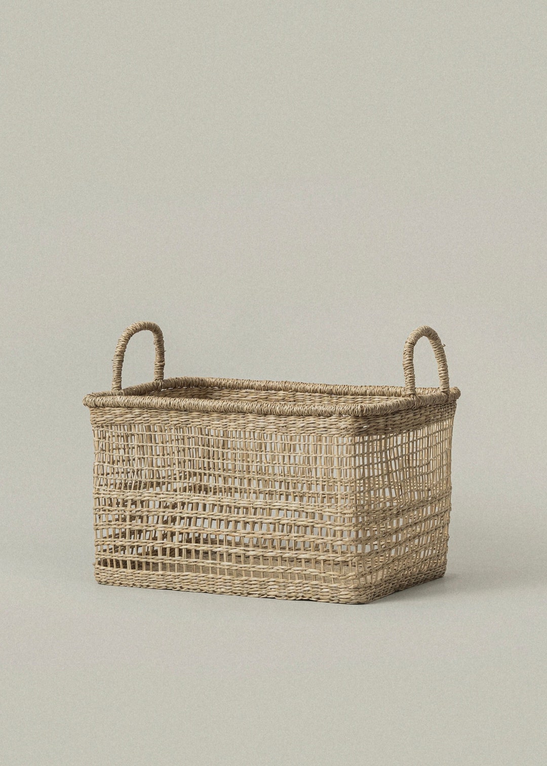 Large Rectangular Storage Basket With Handles for Home and Closet ...