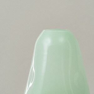 Tall Green Glass Vase, Translucent Decorative Vase, Hand Blown ...