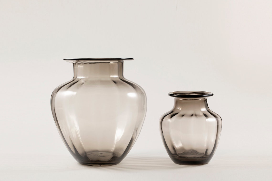 Dark Beige Glass Vase Modern Glass Vase Decorative Vase - Etsy