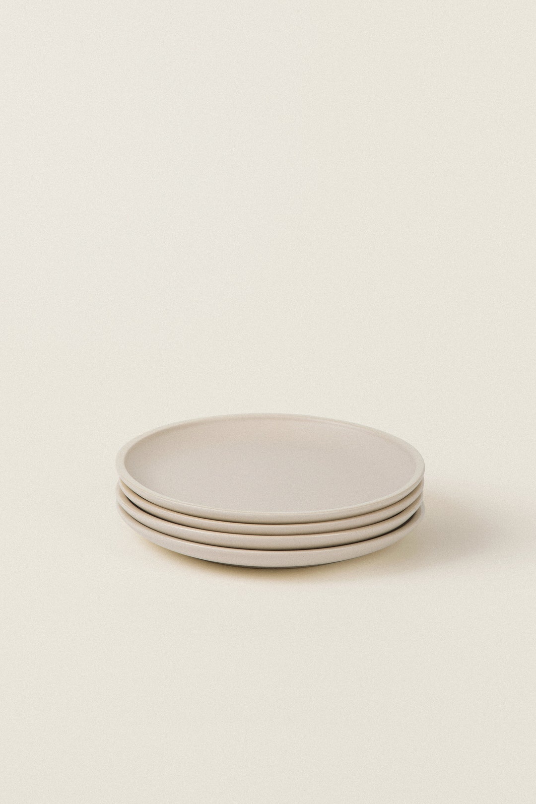 Ceramic Salad Plate Set of 4, Matte Ceramic Dinnerware Collection, Hand ...