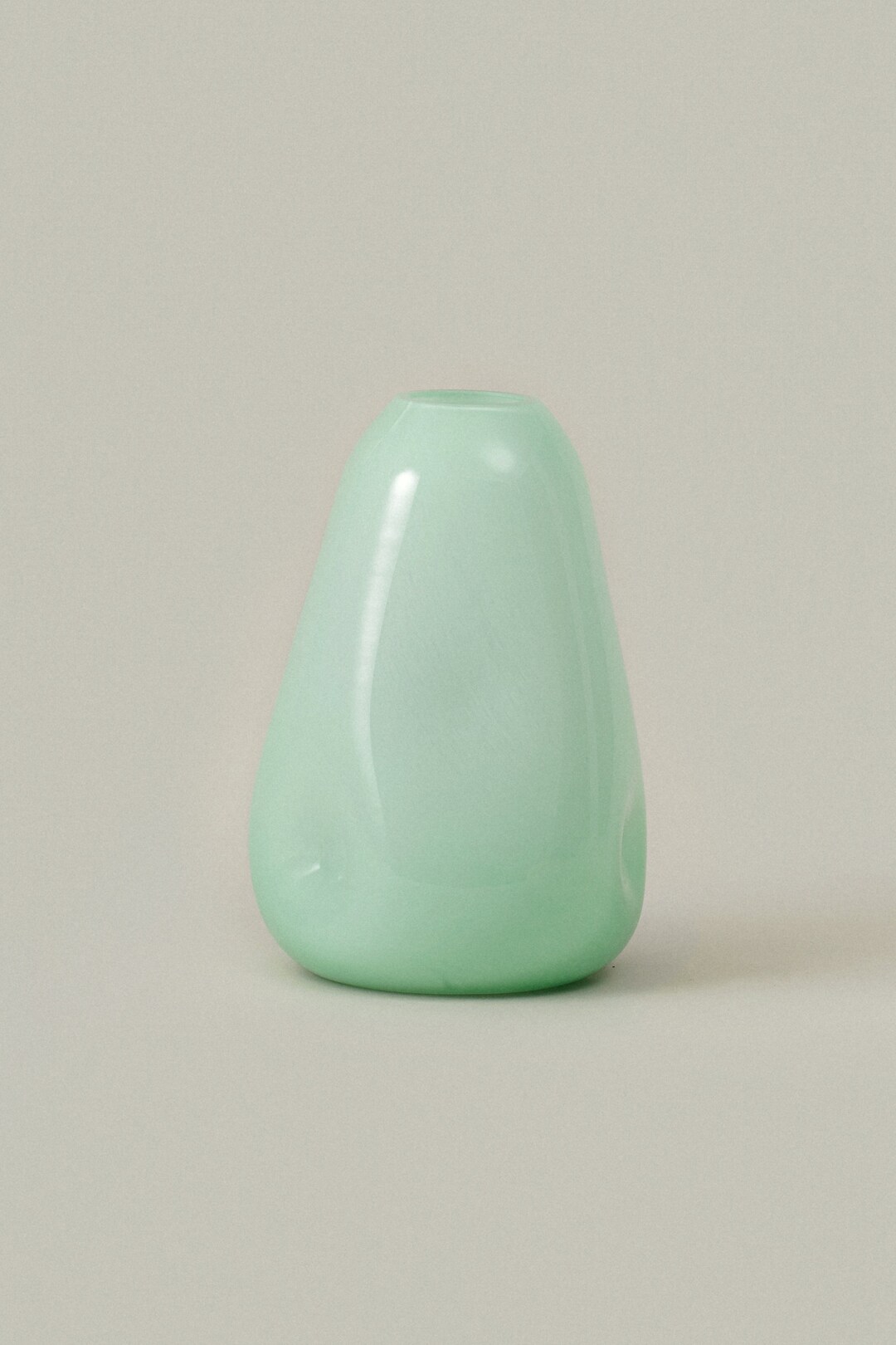 Tall Green Glass Vase, Translucent Decorative Vase, Hand Blown ...