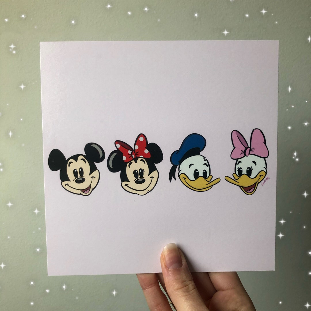 Mouse and Duck Couples Mini Print - Etsy