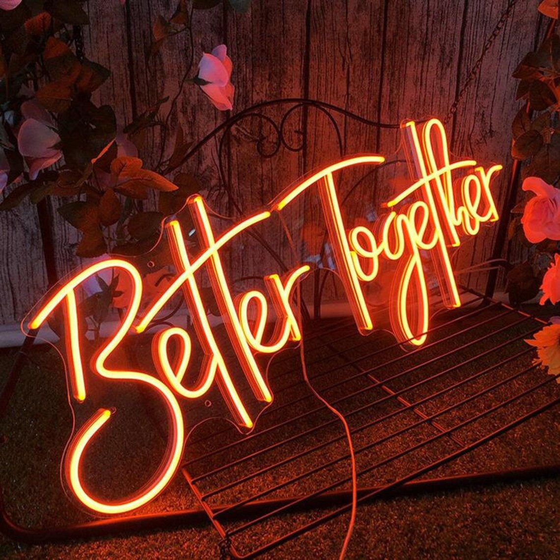 Better together neon sign for wedding decor Wedding Custom | Etsy