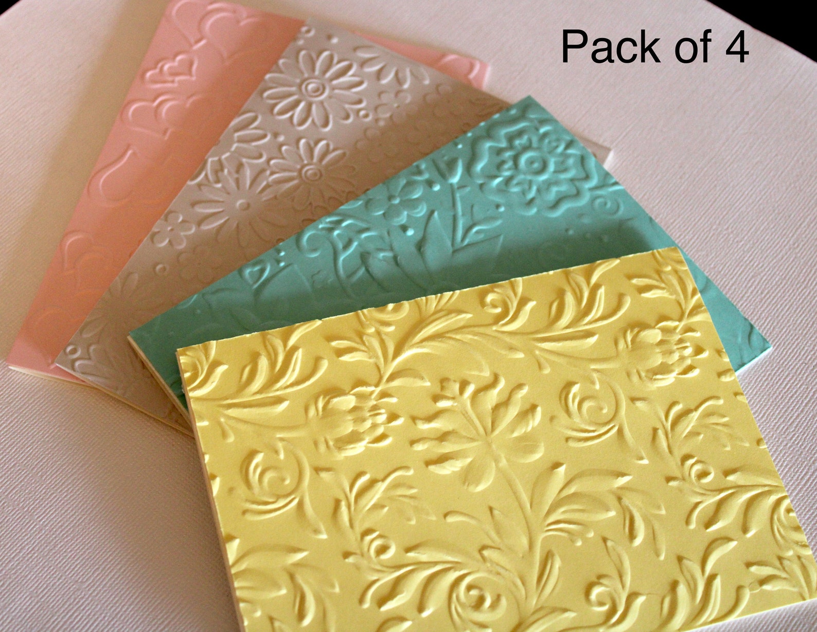 Pack of 04: Handmade Blank Card Packs Floral Card Packs - Etsy Canada