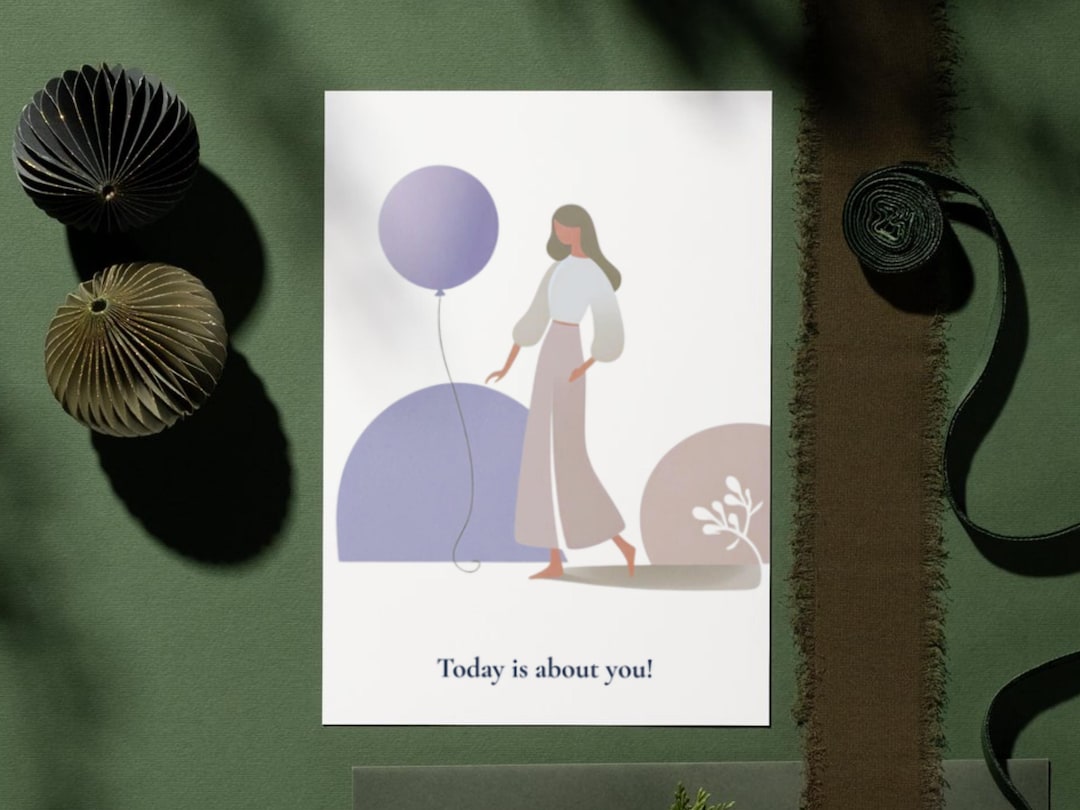Minimalist Birthday Card | Gentle Birthday Encouragement | 5x7 Folded ...