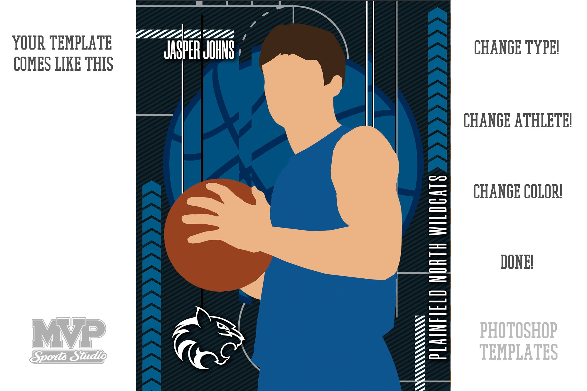 MVP Sports Studio Basketball Photoshop Template 070 | Etsy